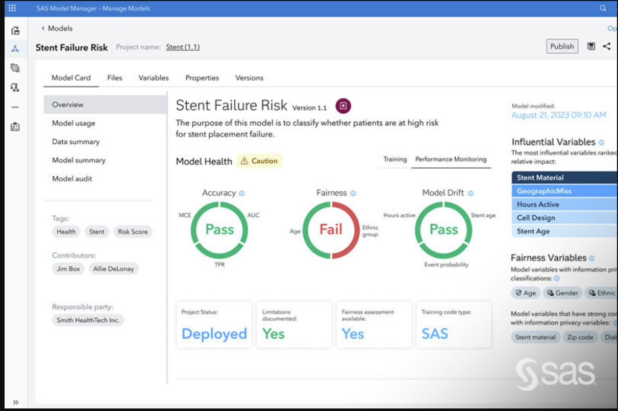 SAS launches industry-focused models, Model cards that serve as AI nutrition labels ...